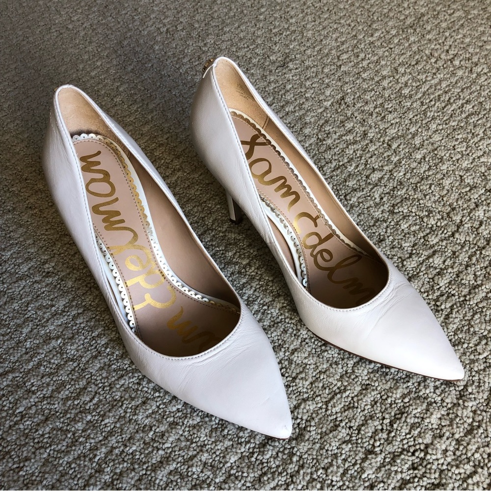 Sam Edelman Hazel White Leather Pumps - Gem